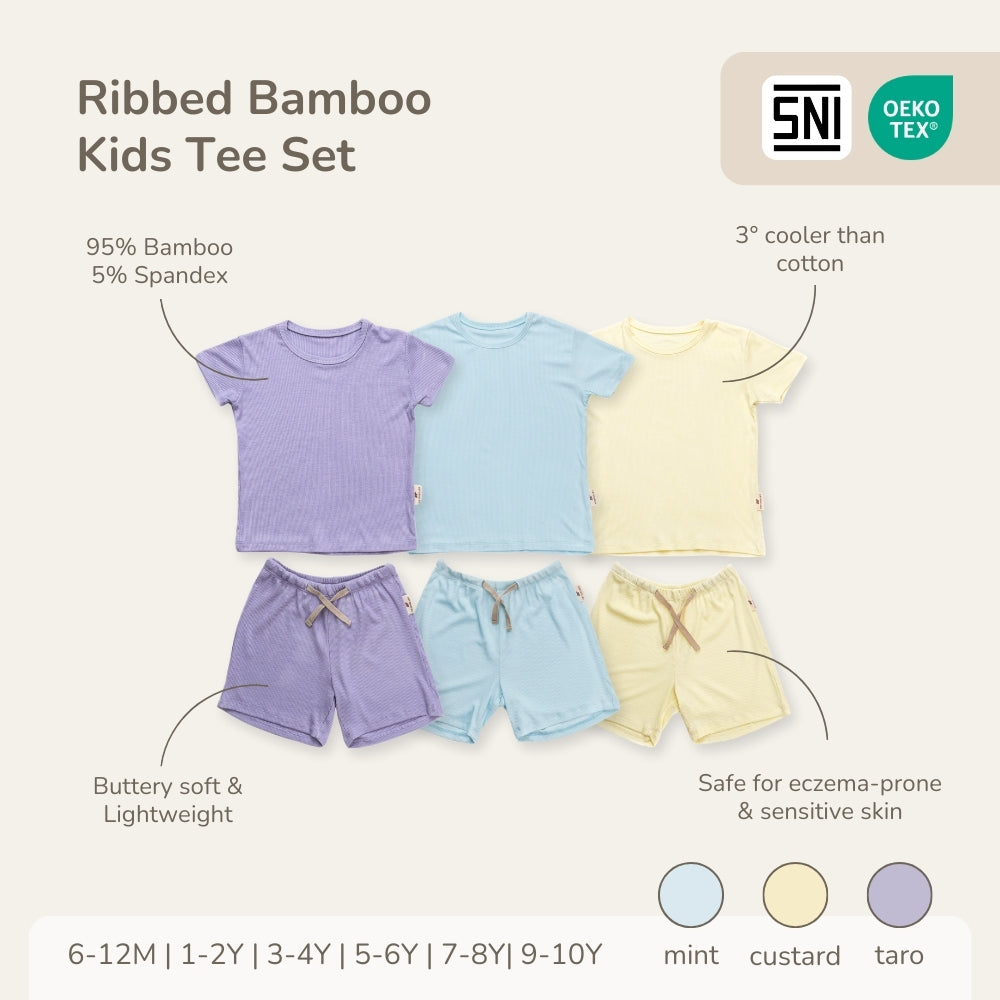 PETIT BEARY - Ribbed Bamboo Kids Basic Tee Set – Littlesprout.sg