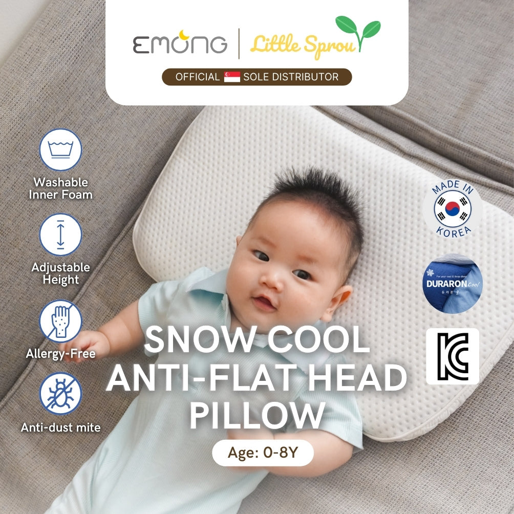 Emong Anti-Flat Head Pillow (Free Snow Cool Cover) – Littlesprout.sg