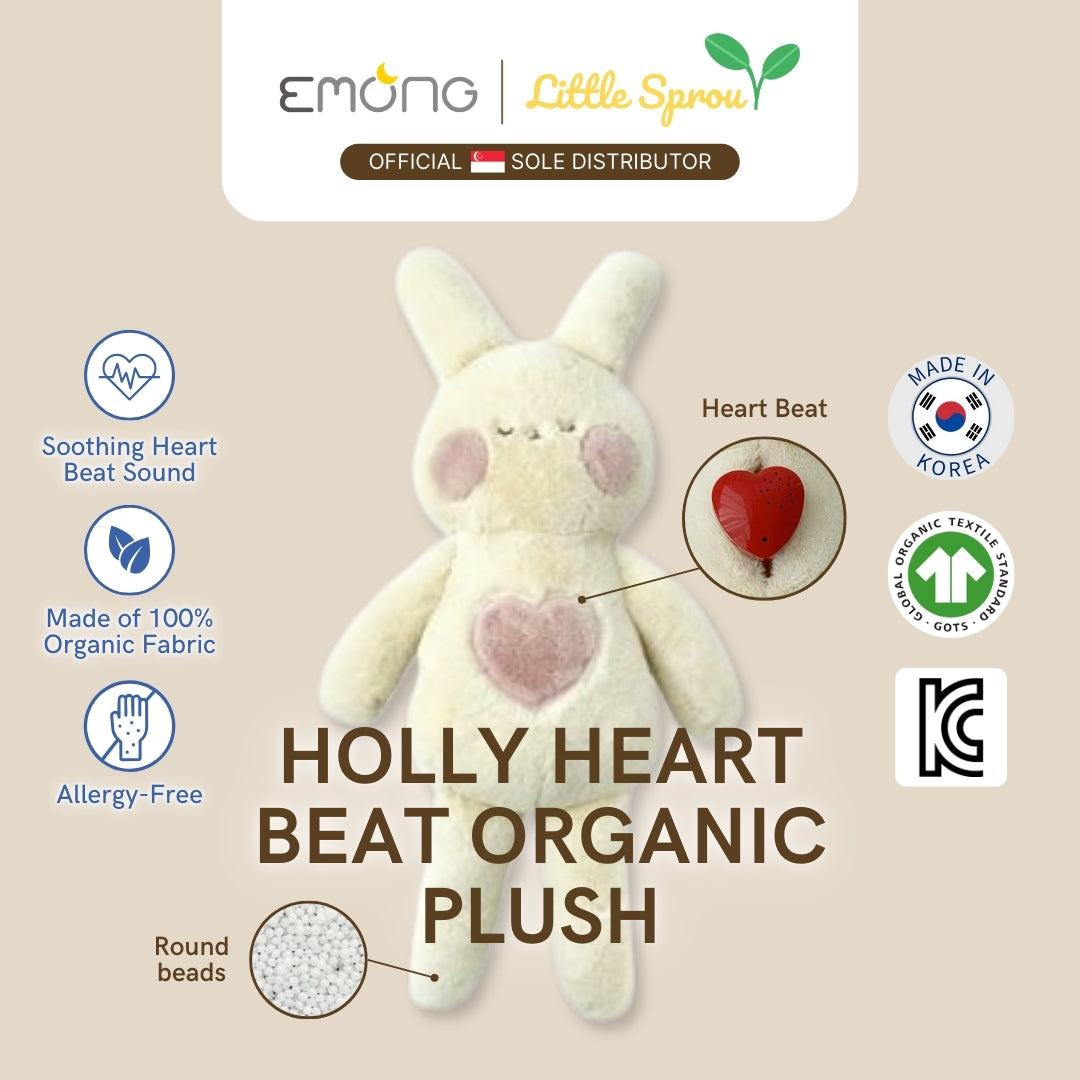 Emong Holly Heart Beat Rabbit Plushy – Littlesprout.sg