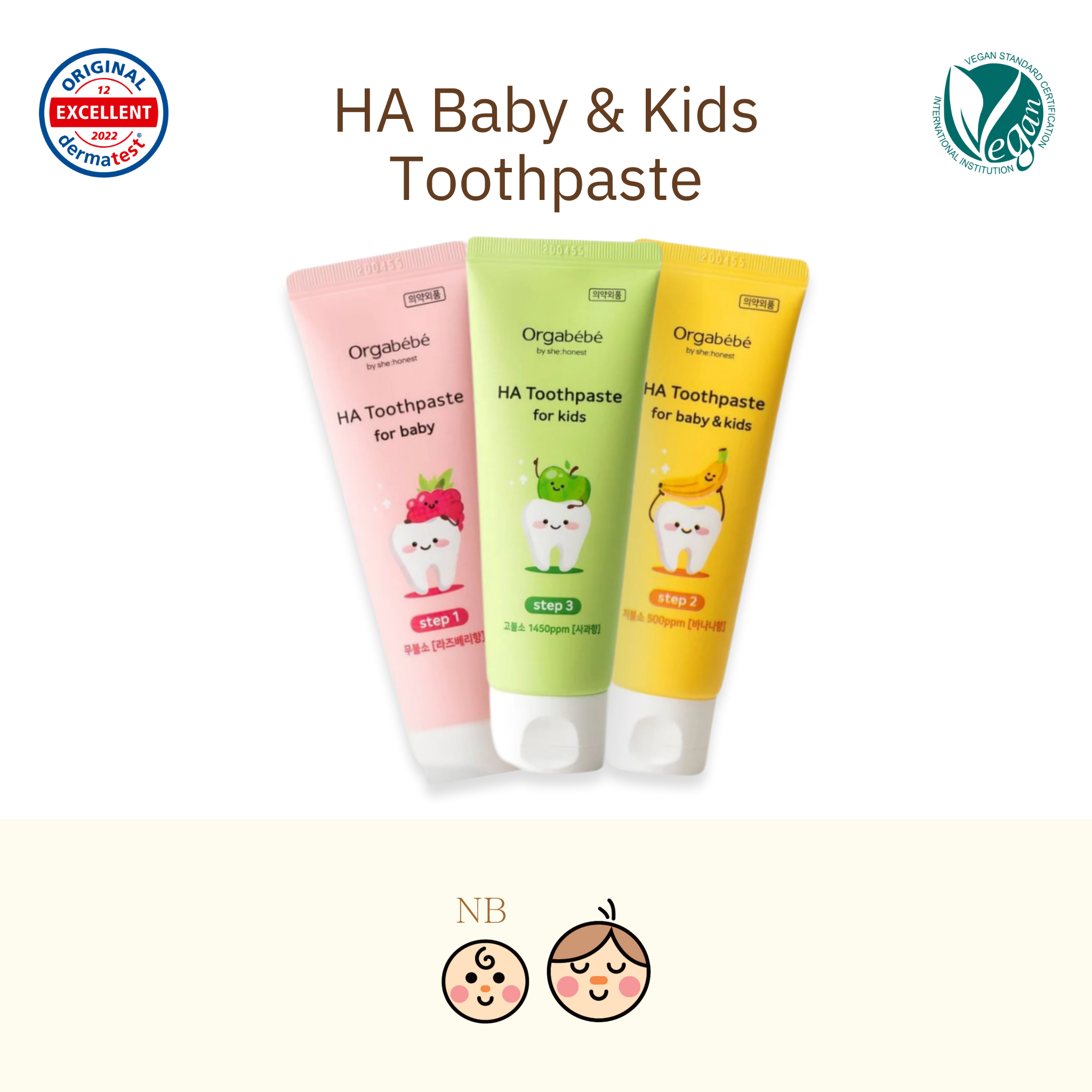 Orgabebe HA (Hydroxyapatite) Baby & Kids Toothpaste - Vegan Certified ...